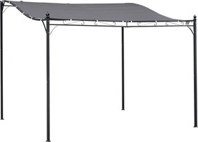 Outsunny Pergola Zahradní Pavilon Kryt Stan Šedý 297x297cm | Aosom
