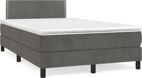 Box spring postel s matrací tmavě šedá 120 x 200 cm samet 3141234