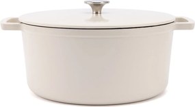 Elmich Smaltovaný litinový hrnec Ember 28 cm - krémově bílá