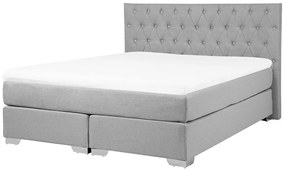 Manželská postel Boxspring 160 cm DUKE (s roštem a matrací) (šedá). 1007245