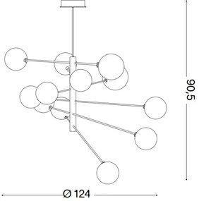 Ideal Lux - LED Lustr na tyči EQUINOXE 12xG4/2W/230V pr. 124 cm chrom/čirá