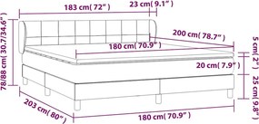 Box spring postel s matrací tmavě šedá 180x200 cm textil 3126262