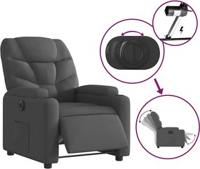 Elektrické polohovací křeslo tmavě šedé textil 3204573