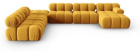 Žlutá sametová pohovka 379 cm Bellis – Micadoni Home