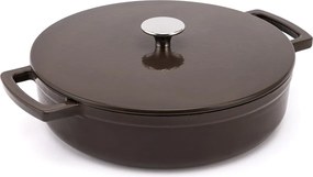 Elmich Smaltovaný litinový nízký hrnec Ember 28 cm - hnědá