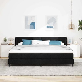Postel s boxspringem s čelo Černá 200 x 200 cm textil 3340047