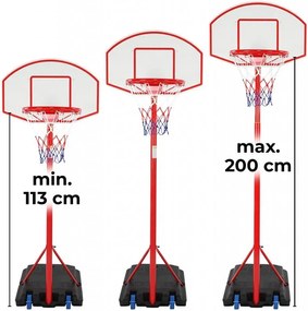 Infantastic 74237 Basketbalový koš s kolečky, nastavitelný 113 - 236 cm