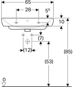 Geberit Smyle Umyvadlo 65 cm, bílá 500.230.01.1