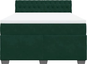 Box spring postel s matrací tmavě zelená 140x190 cm samet 3286315