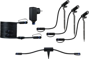P 5029 Plug & Shine set Smart Home Zigbee 3.0 LED bodové zahradní světlo Plantini IP65 3000K 3x2W 21VA antracit - PAULMANN