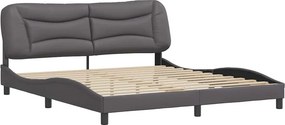 Rám postele bez matrace Hvar šedý 180x200 cm umělá kůže 3208019