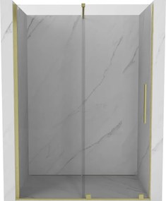Mexen Velar, posuvné dveře do otvoru 150x200 cm, 8mm čiré sklo, zlatá matná, 871-150-000-01-55