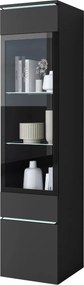 Úzká LED vitrína sloupek Vera černá (VRBZ002+LED)