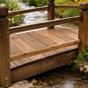 Dekorační zahradní mostek BestBerg BBGD-4001 / 150 x 55 x 42,5 cm / hnědá