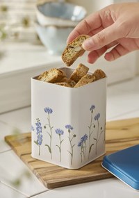 Ib Laursen Plechová dóza s víkem Cornflowers, modrá barva, kov