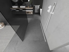 Mexen Kioto, průchozí sprchová zástěna 120 x 200 cm, grafit 8 mm, 2x bílá stabilizační rozpěra, 800-120-002-20-40