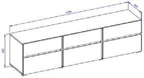 TV stolek GLENROSE - bílý / černý