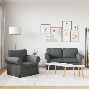 Set pohovek 2 ks Tmavě šedá textil 3407487