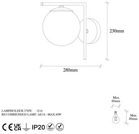 Nástěnné svítidlo v bílo-zlaté barvě ø 15 cm Antique – Opviq lights