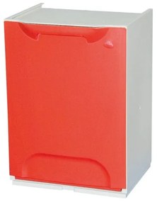 ArtPlast Plastový koš na tříděný odpad, šedá / červená, 1x 14 l