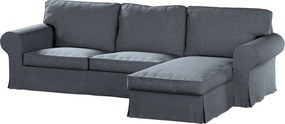 Potah na pohovku IKEA Ektorp 2-místná s lenoškou barva šedá látka pletený vzor