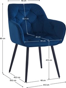 Kondela Designové křeslo, modrá Velvet látka, FEDRIS 2 NEW