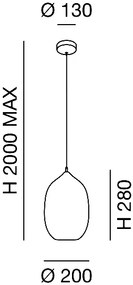 Fabas 3519-40-126 Infinity, černé závěsné svítidlo kov/kouřové sklo, 1xE27, průměr 20cm