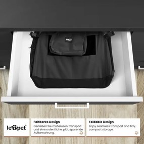 Leopet Přepravní box pro psy XXL, 91 x 63 x 63 cm, černý