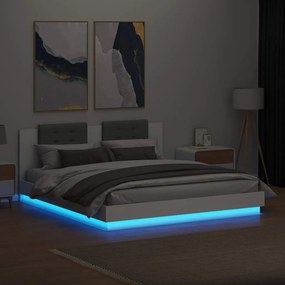 Rám postele s čelem a LED osvětlením bílý 160x200 cm 3209996