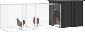 Klec pro kuřata antracitová 300 x 91 x 100 cm pozinkovaná ocel 3106452