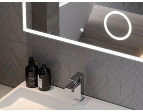 Mexen Kala podsvícené koupelnové zrcadlo s kosmetickým zrcátkem 100 x 80 cm, LED 6000K, ventilátor - 9820-100-080-611-00
