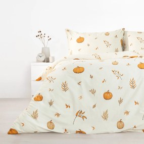 Goldea flanelové povlečení - podzimní dýně a lístky 240 x 220 a 2ks 70 x 90 cm