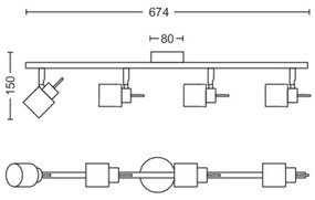 Philips - Bodové svítidlo MERANTI 4xGU10/35W/230V bílá