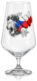 Crystalex - Bohemia Crystal Sklenice na pivo Czech In 540ml - vlajka, 1 ks