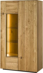 Vitrína s LED osvětlením Minura 15 90 cm z masivu dub přírodní