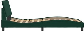 Rám postele bez matrace Hanko tmavě zelená 100 x 200 cm samet 3207834