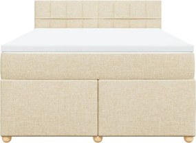 Box spring postel s matrací krémová 140x200 cm textil 3286708