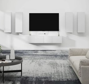 vidaXL 6dílný set TV skříněk kompozitní dřevo [3114342] Barva: Bílá