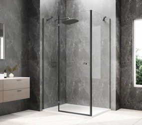Polysan Polysan, GLOBE GUN METAL obdélníková sprchová zástěna 1100x800mm, čiré sklo, levá, GB1011-3215LGM