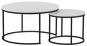 Konferenční stolky, set 2 ks, bílá/černá, IKLIN