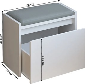 Lavice s úložným prostorem BERGI bílá Tempo Kondela