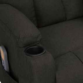 Elektrické masážní křeslo černé textil 3098829