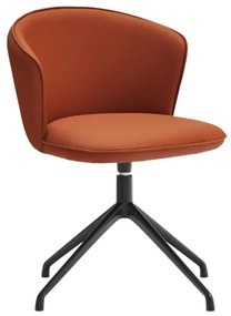 Cihlově červená koženková konferenční židle Teulat Add II.