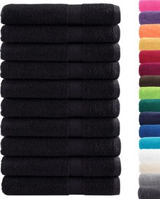 Premium ručníky SOLUND 10 ks černé 100 x 200 cm 600 g/m² 137439