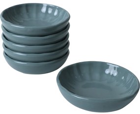 Sada 6 kameninových misek Laguna 12 cm, petrolejová