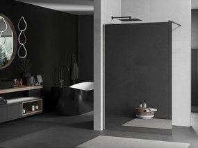 Mexen Kioto, sprchová zástěna Walk-In 140 x 200 cm, 8mm sklo vzor zrcadlo, grafitový profil, 800-140-101-66-50
