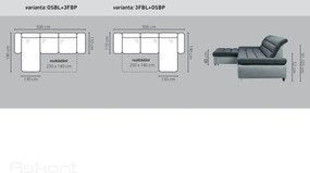 Askont Roma Sedací souprava do L - pravý/ levý roh