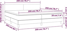 Box spring postel s matrací tmavě hnědá 200x200 cm textil 3140484