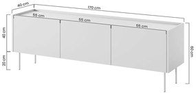 TV stolek Desin 170 cm se dvěmi ukrytými zásuvkami - kašmírová / dub nagano