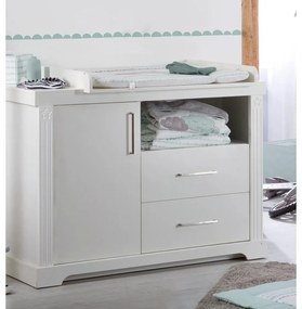Bílá nízká dětská komoda s přebalovacím pultem 120x98 cm Maxi – Roba